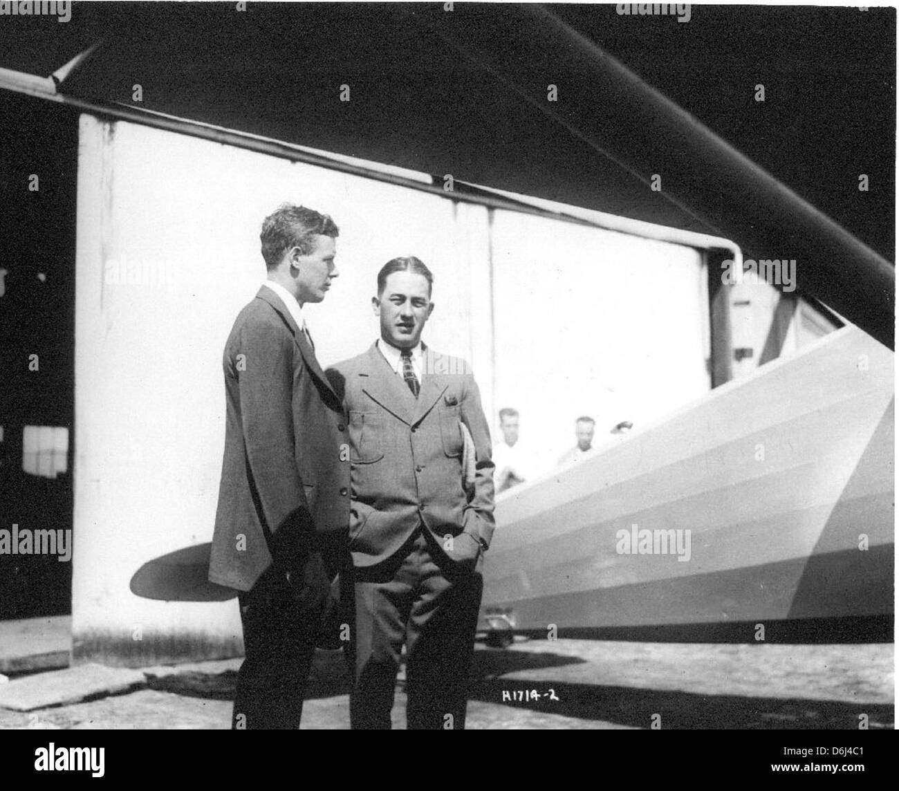 This image of Charles Lindbergh, known for his historic solo transatlantic flight in 1927 ...