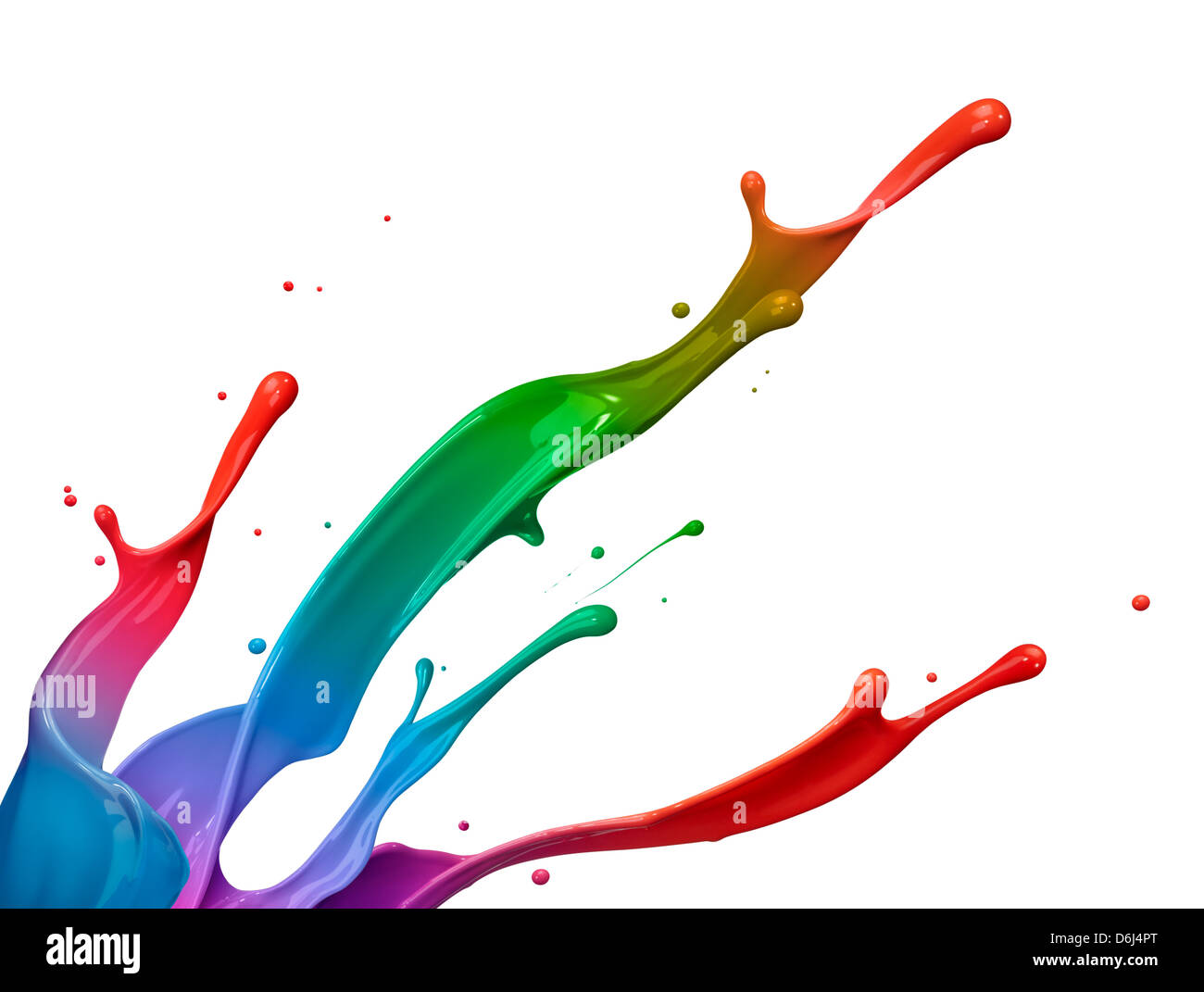Colorful Paint Splashing Isolated On White
