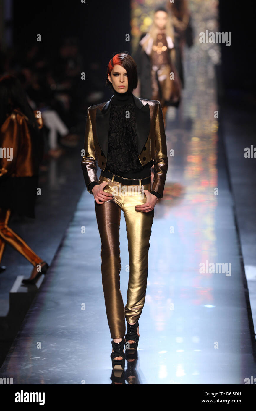 A model wears a creation by French designer Jean Paul Gaultier as part ...