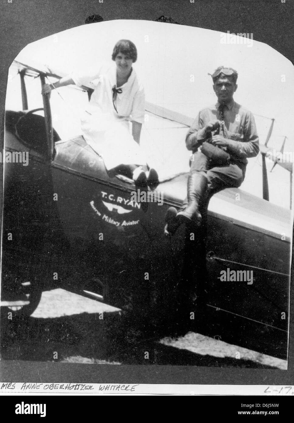 Anne Oberholtzer Whitacre, a pioneering female aviator, poses with ...