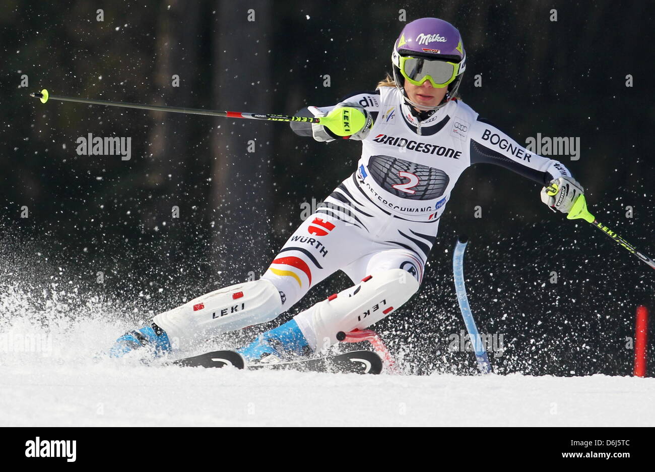 German skier Maria Hoefl-Riesch competes in the first run of the women ...