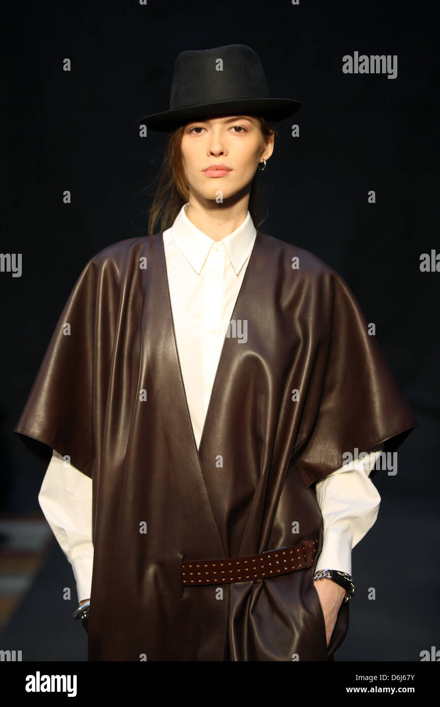 A model wears a creation by French designer Christophe Lemaire as part ...