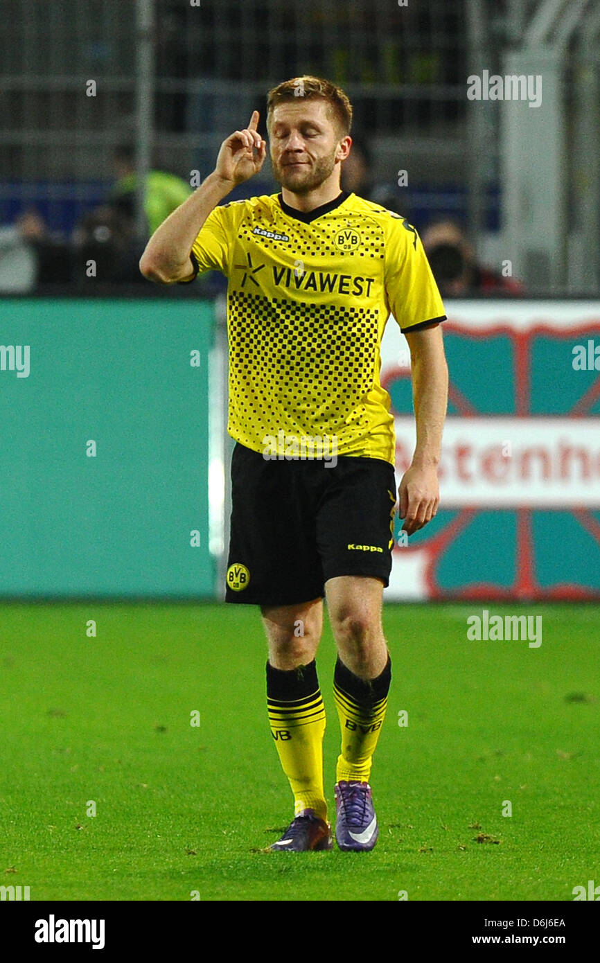 Dortmund's Jakub Blaszczykowski celebrates his 1-0 during the German ...