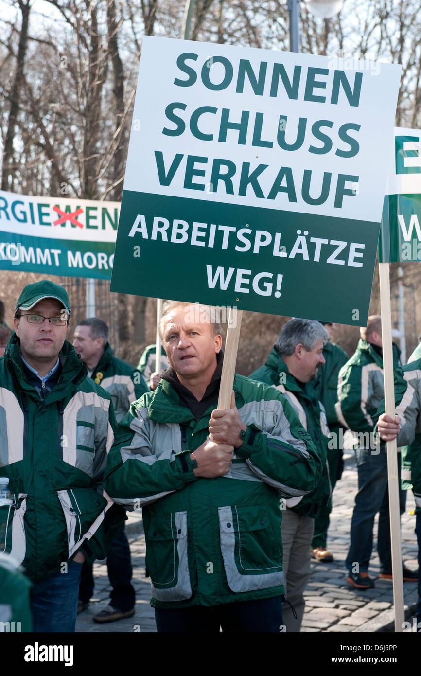 Demonstrators protest against planned cuts in the public promotion ...