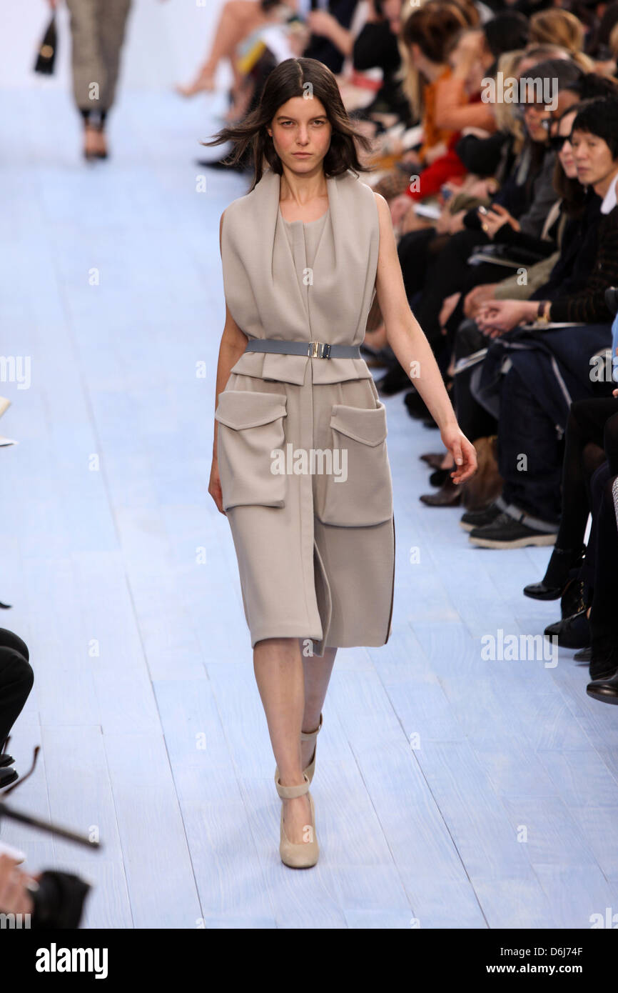 A model wears a creation by French fashion house Chloe as part of the ...