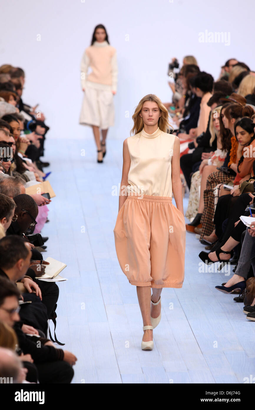 Models wear creations by French fashion house Chloe as part of the ...