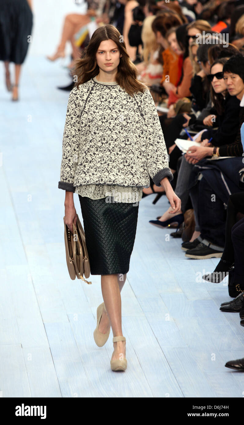 A model wears a creation by French fashion house Chloe as part of the ...