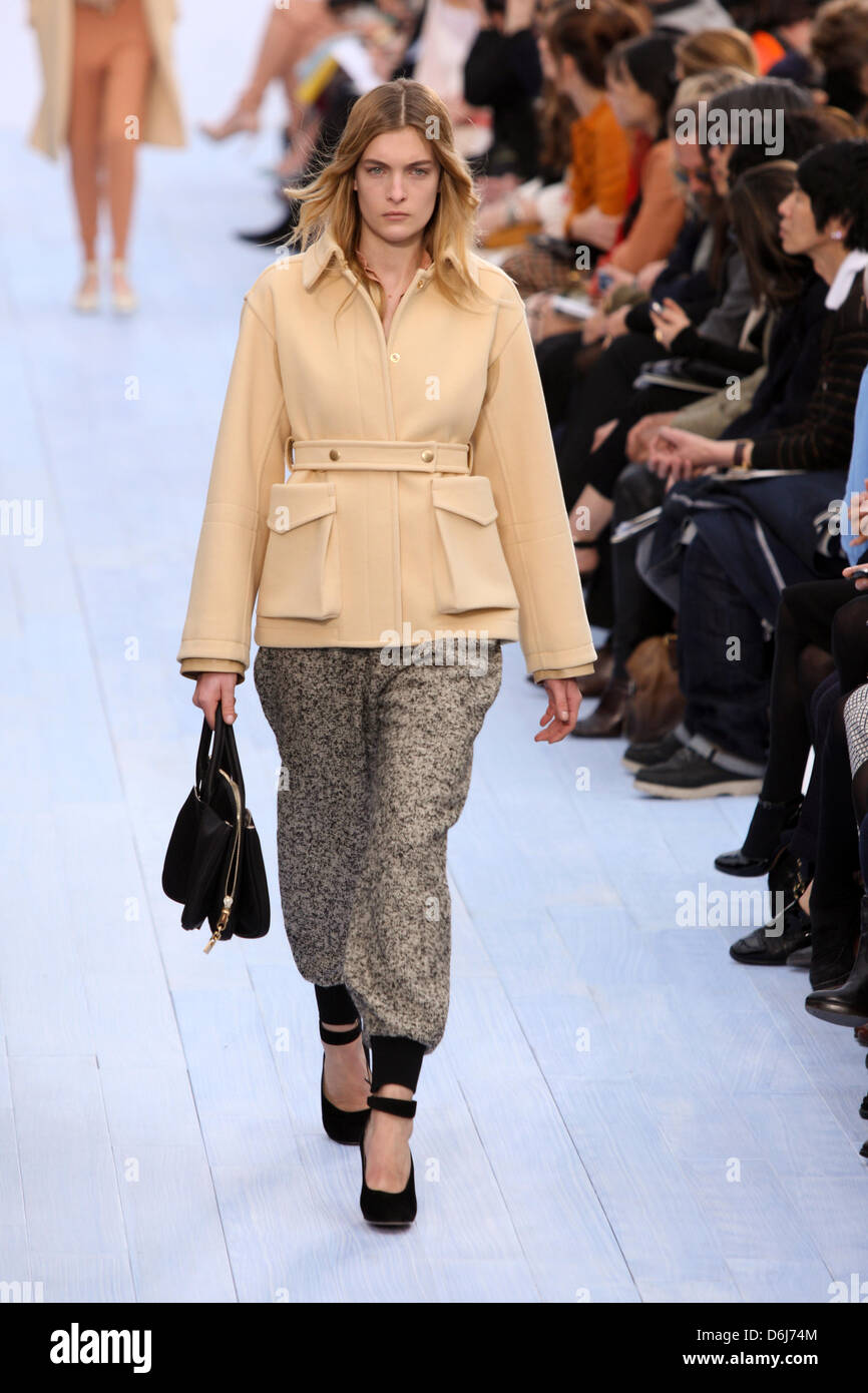 A model wears a creation by French fashion house Chloe as part of the ...