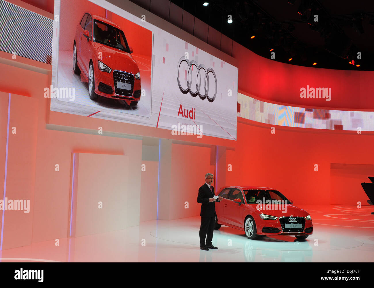 Audi CEO Rupert Stadler presents the new Audi A3 during the Volkswagen ...
