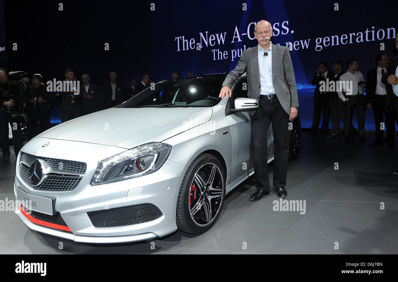 Mercedes-Benz CEO Dieter Zetsche presents the new Mercedes-Benz A-Class ...