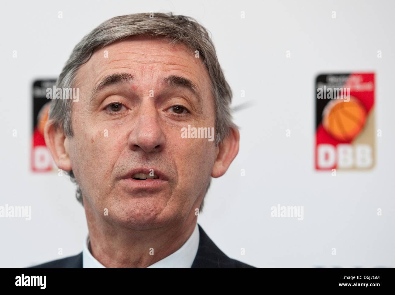 The new German national basketball coach Svetislav Pesic gives a press ...