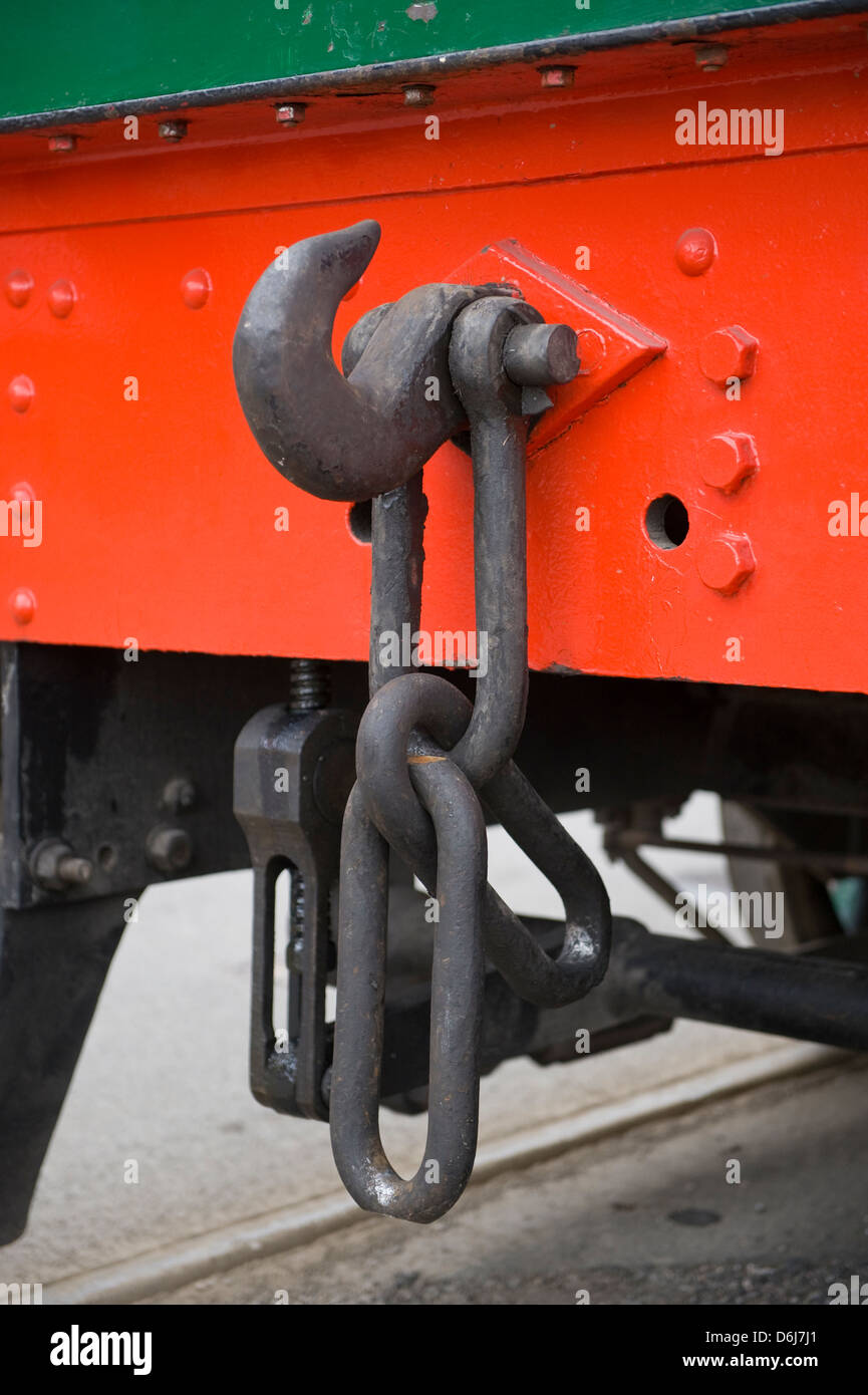 Hook and link on vintage train Stock Photo - Alamy