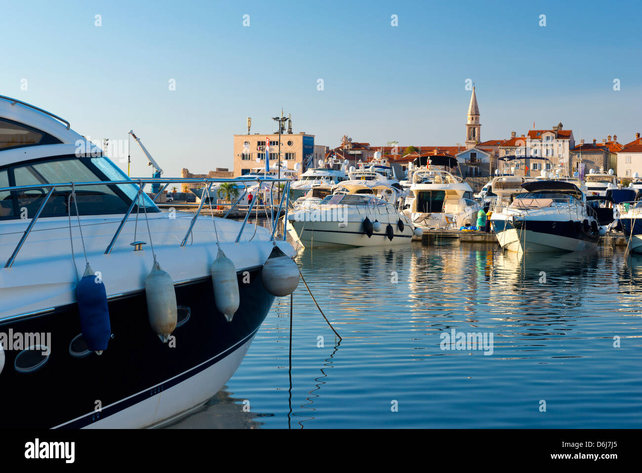 Budva Marina, Old Town (Stari Grad), Budva, Montenegro, Europe Stock ...