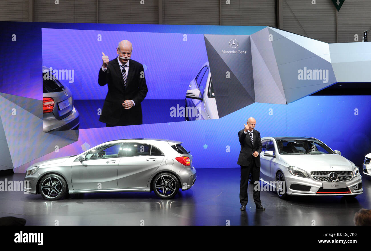 Daimler CEO Dieter Zetsche presents the new Mercedes-Benz A-Class ...