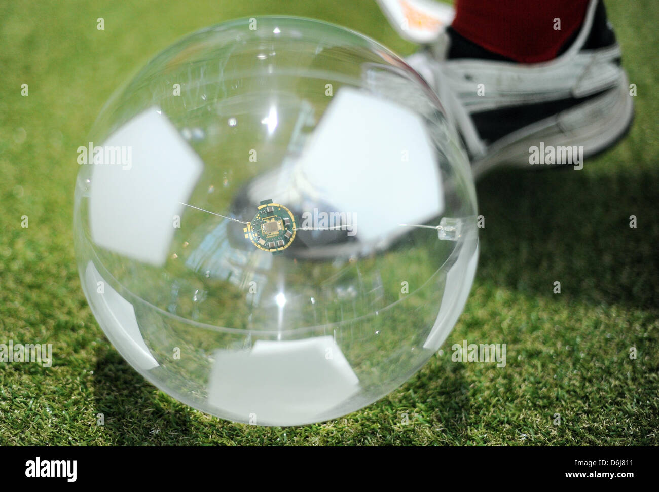 A chip inside a soccer ball which can be used to analyze soccer matches ...