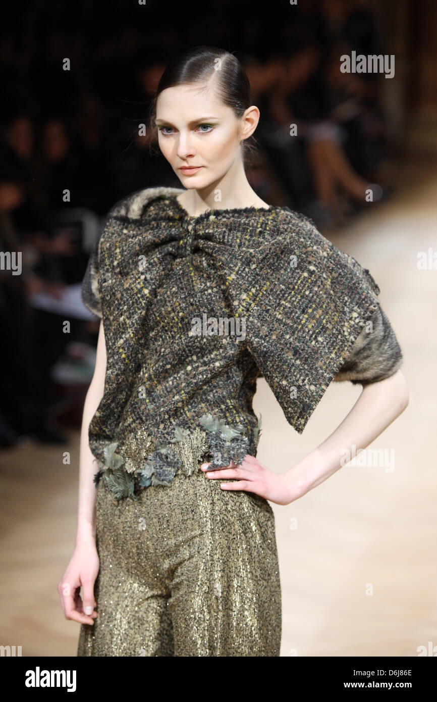 A model wears a creation by German designers Johnny Talbot and Adrian ...