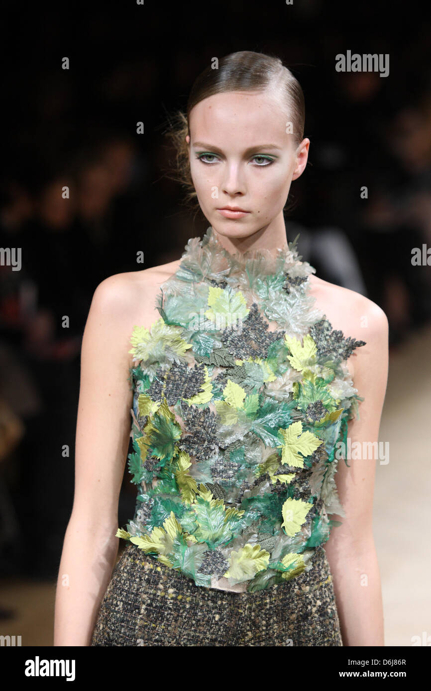 A model wears a creation by German designers Johnny Talbot and Adrian ...