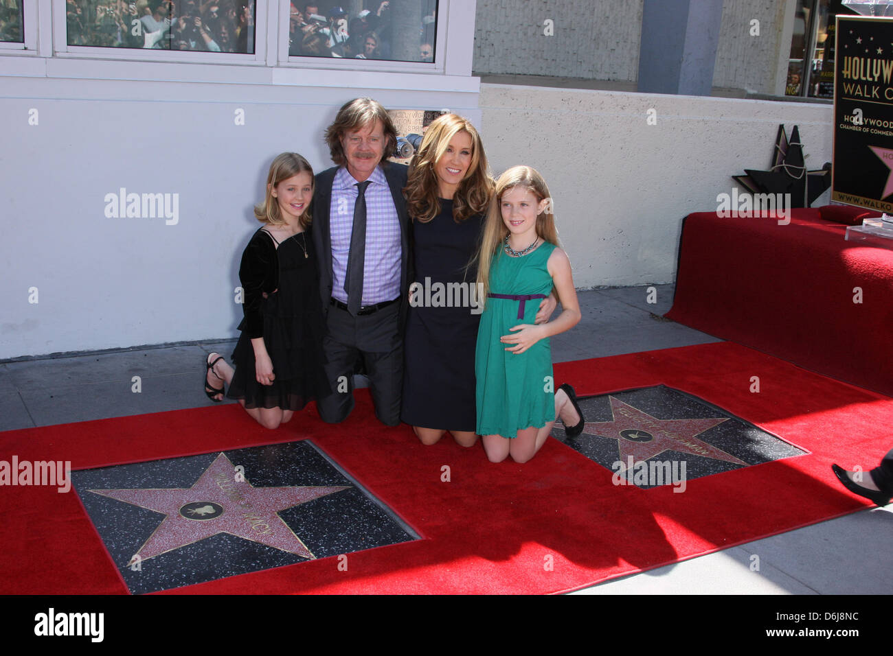 Actors William H. Macy and Felicity Huffman and their daughters Sophia and Georgia attend the ...
