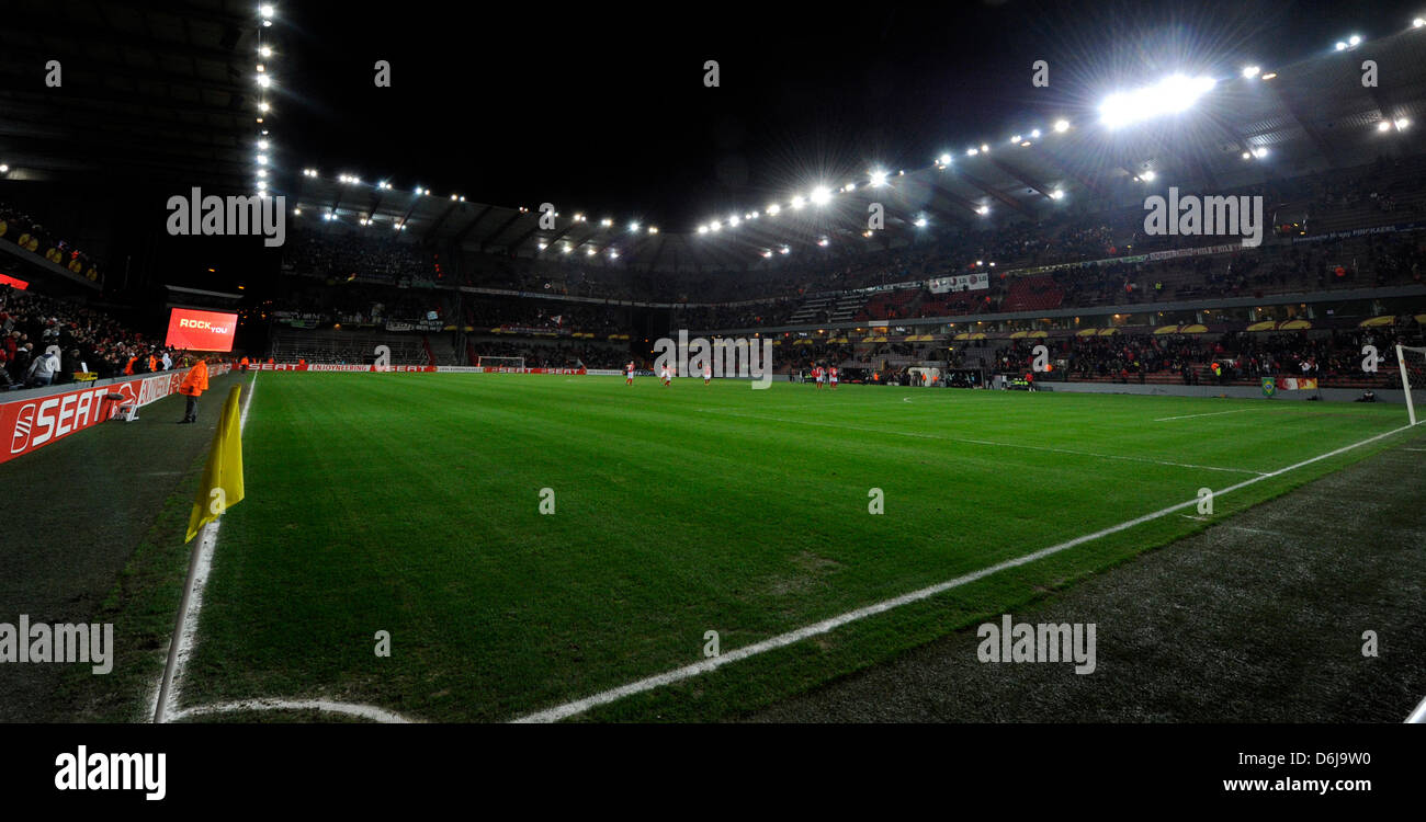 Stadium of Liege captured prior the Europa League round of sixteen ...