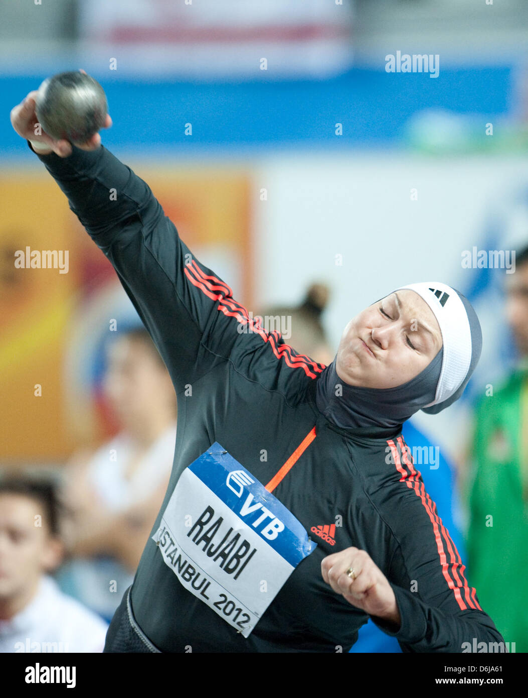 Leyla Rajabi of Iran competes during the Women's shot put at the World ...
