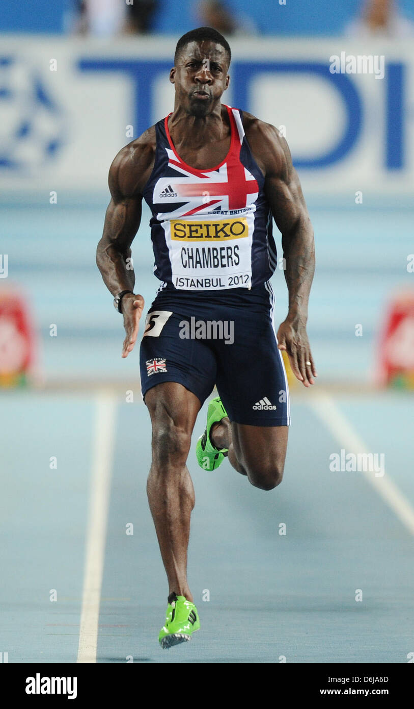 Dwain Chambers of Great Britain competes in the Men's 60 metres ...
