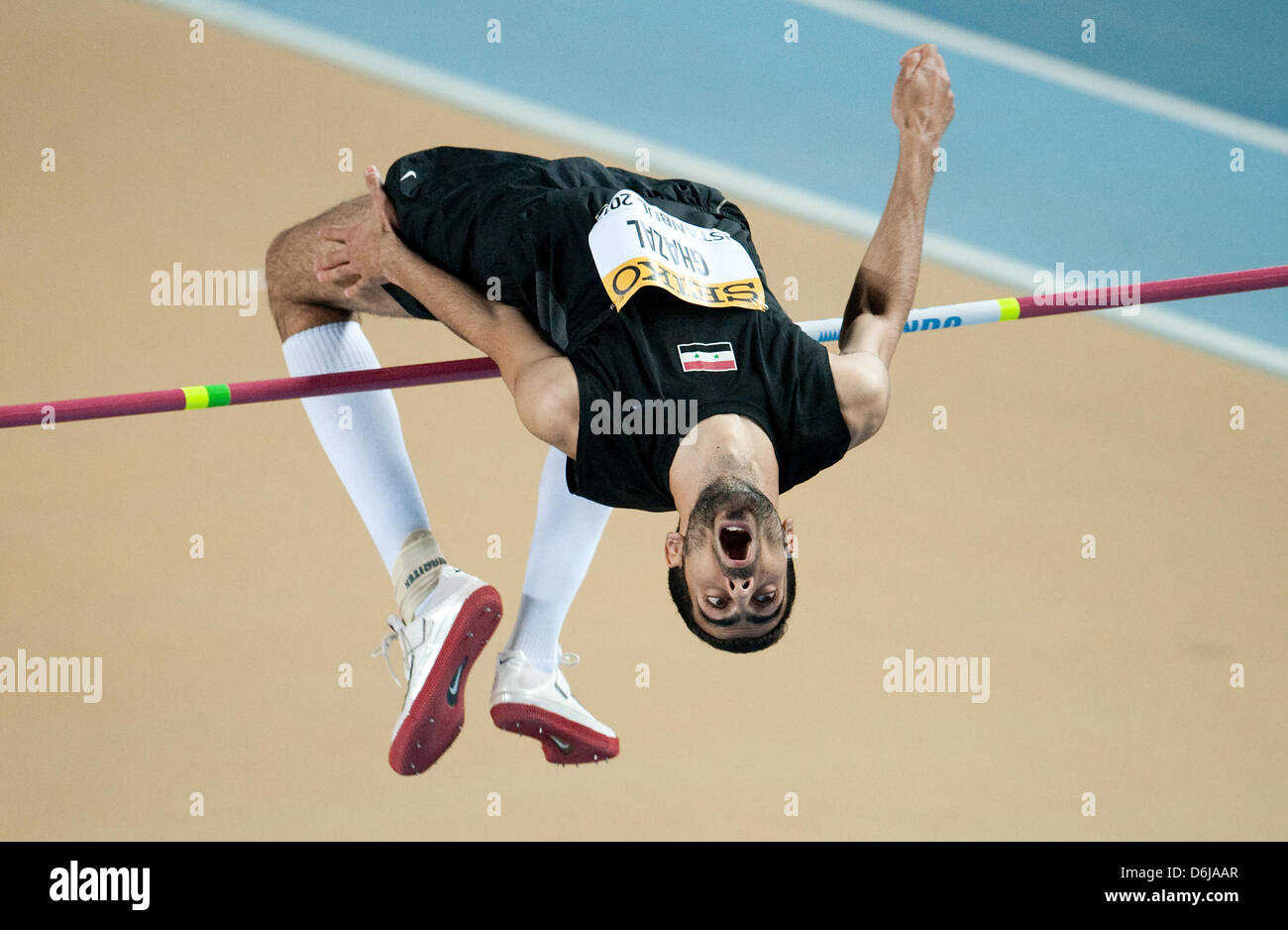 Majed Aldin Ghazal of Syria competes in the Men's High Jump ...