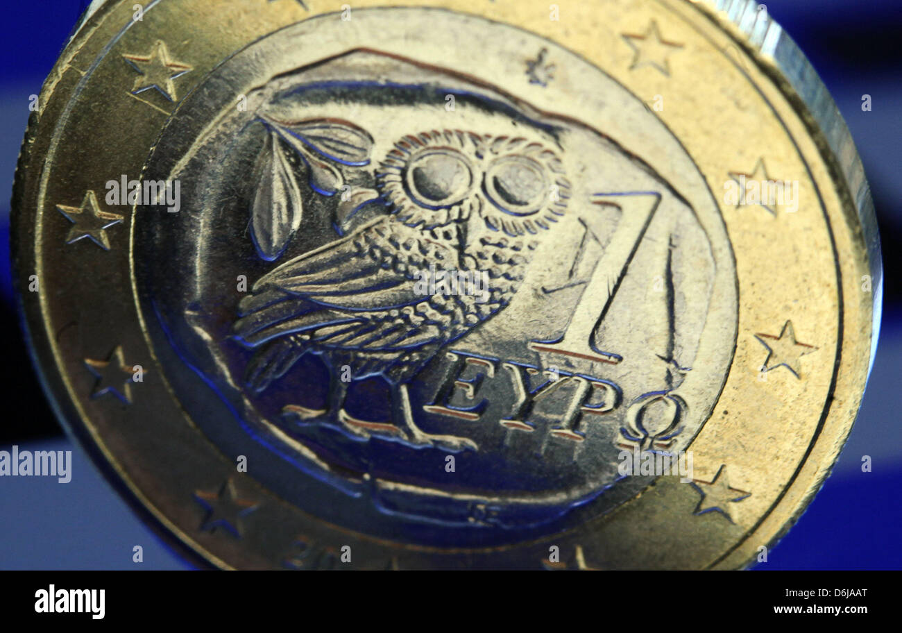 Greek euro coin one and eu flag hi-res stock photography and images - Alamy