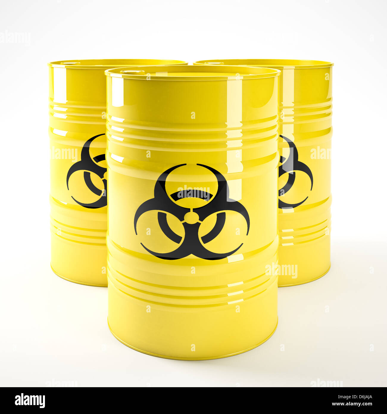 3d image of yellow biohazard barell Stock Photo - Alamy