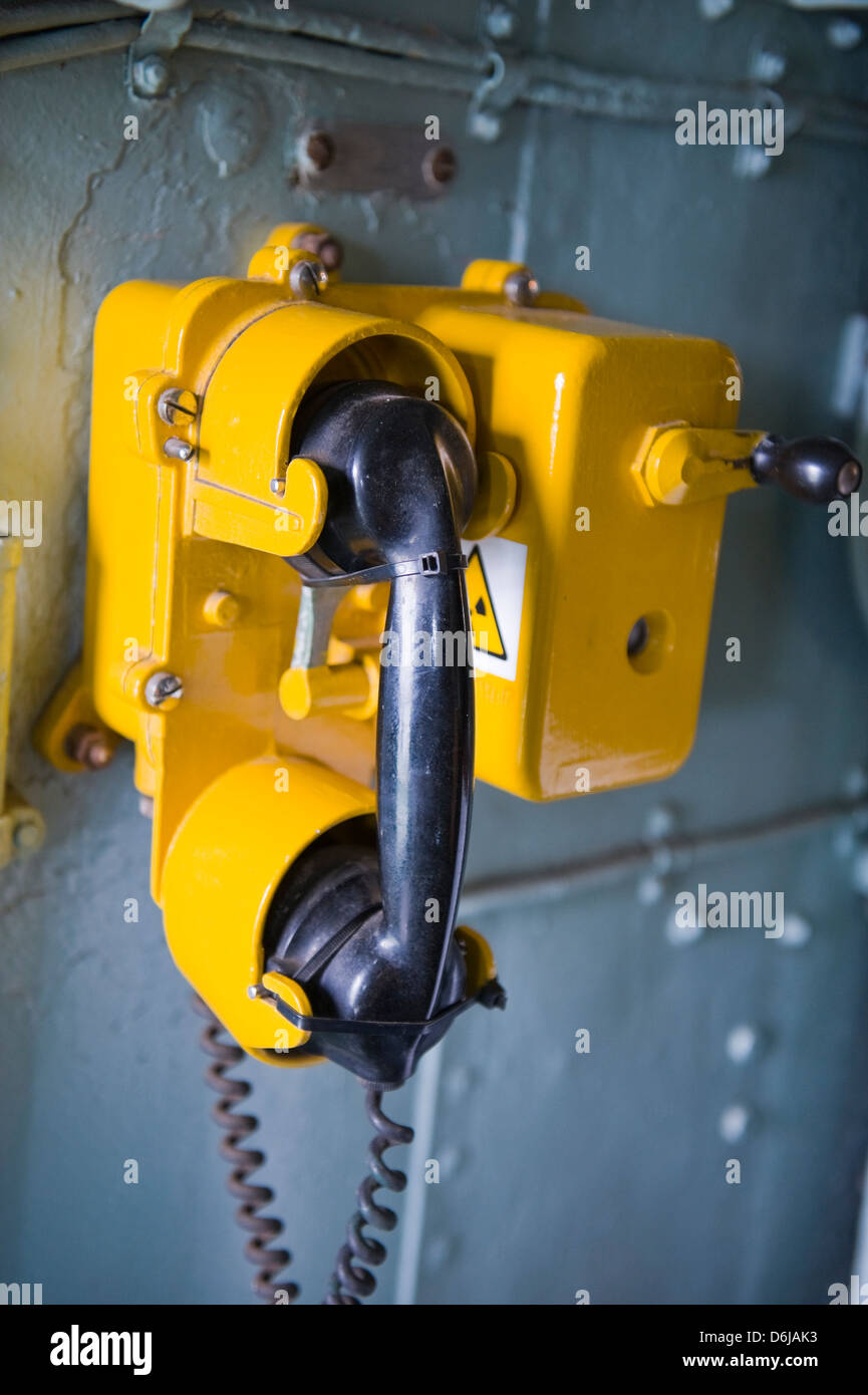 Military yellow call box Stock Photo - Alamy