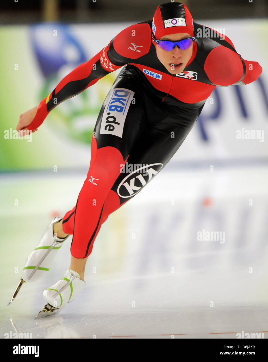 German speed skater Moritz Geisreiter in action during the men's 5,000 ...