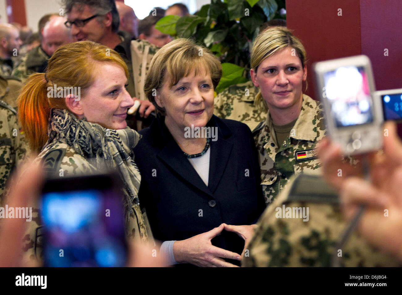 German Chancellor Angela Merkel is photographed as she visits the Army ...