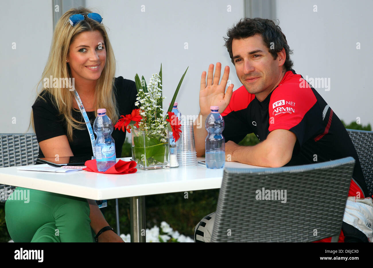 German Formula One driver Timo Glock of Marussia and his girlfriend ...