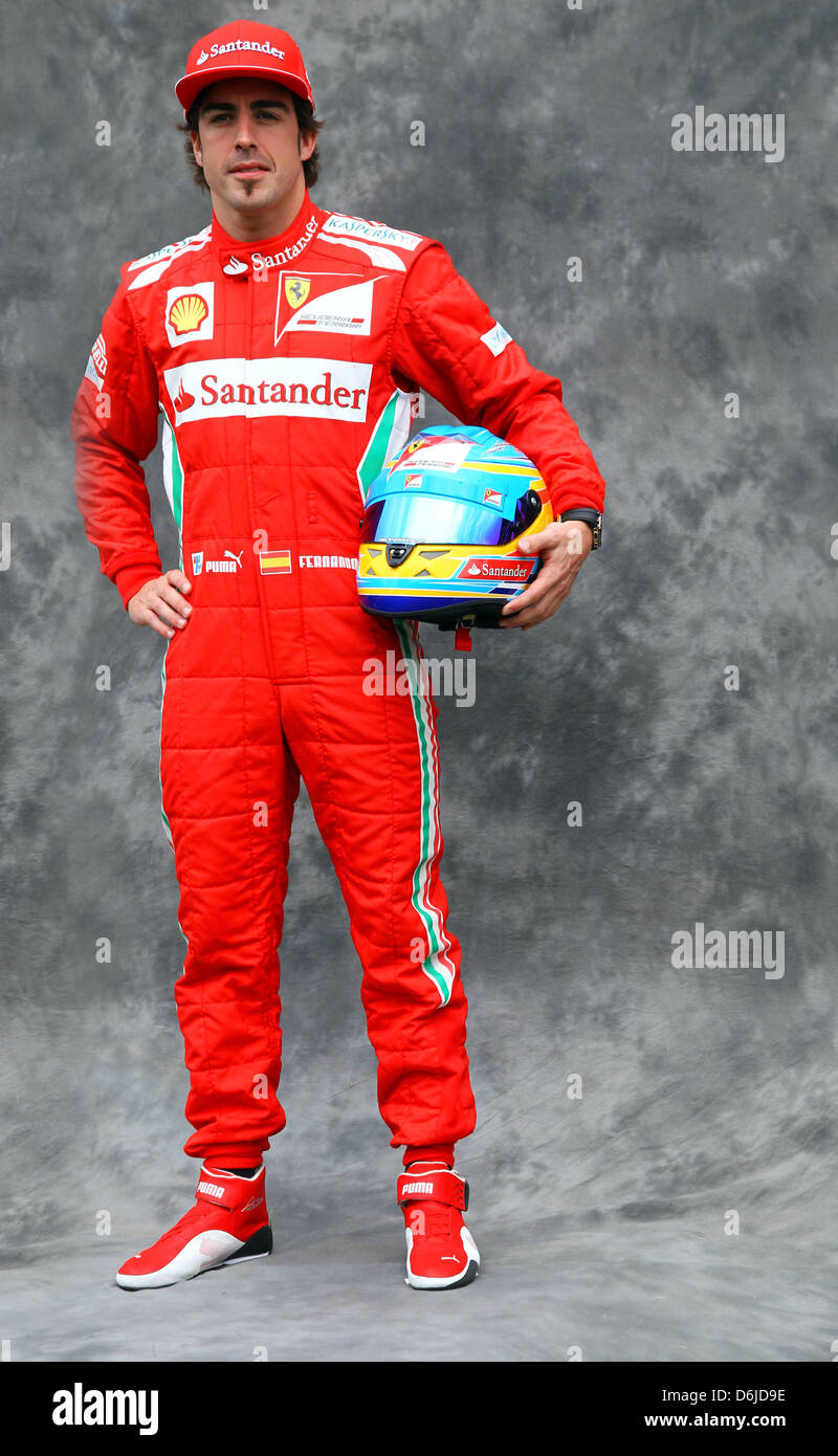 Spanish Formula One driver Fernando Alonso of Ferrari during the photo ...