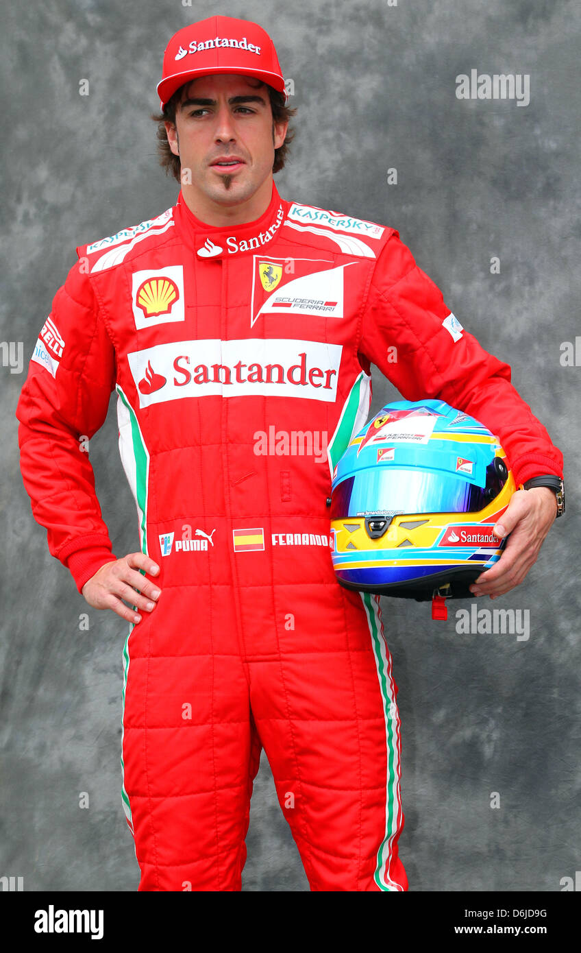 Spanish Formula One driver Fernando Alonso of Ferrari during the photo ...