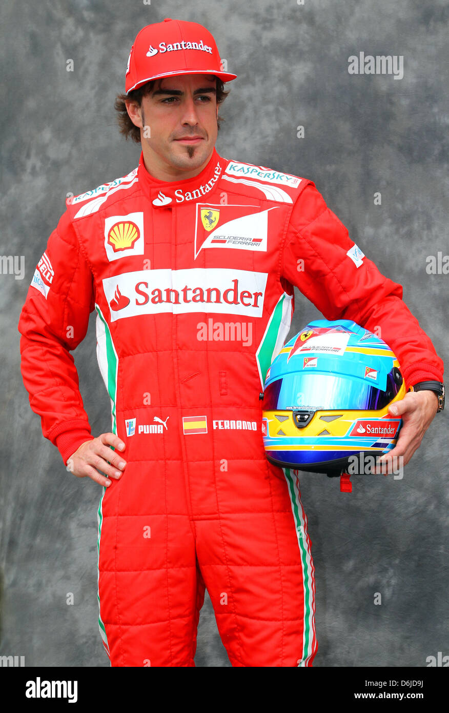 Spanish Formula One driver Fernando Alonso of Ferrari during the photo ...