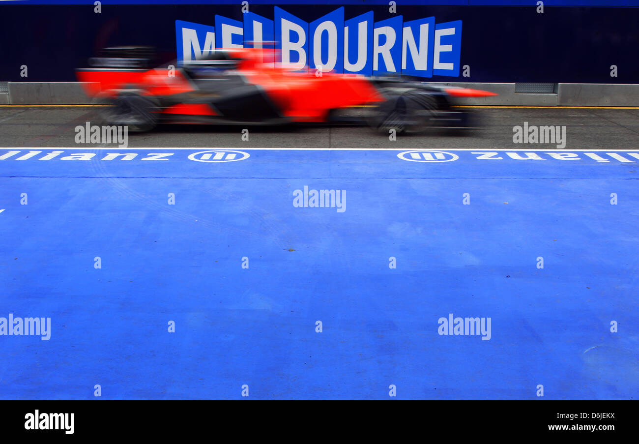 French Formula One driver Charles Pic of Marussia steers his car ...