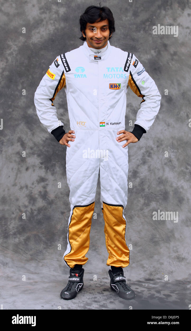 Indian Formula One driver Narain Karthikeyan of HRT during the photo ...