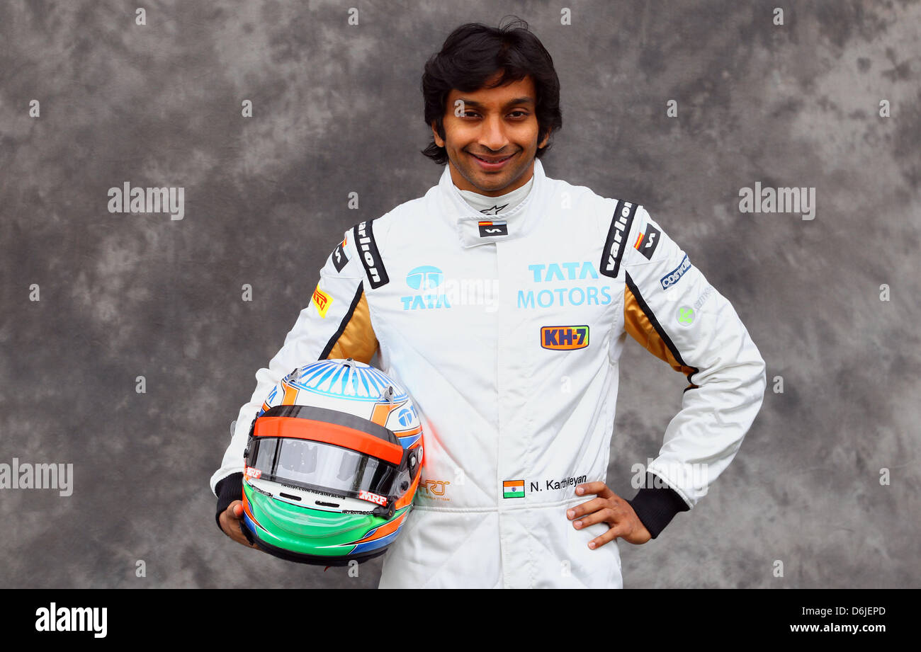 Indian Formula One driver Narain Karthikeyan of HRT during the photo ...