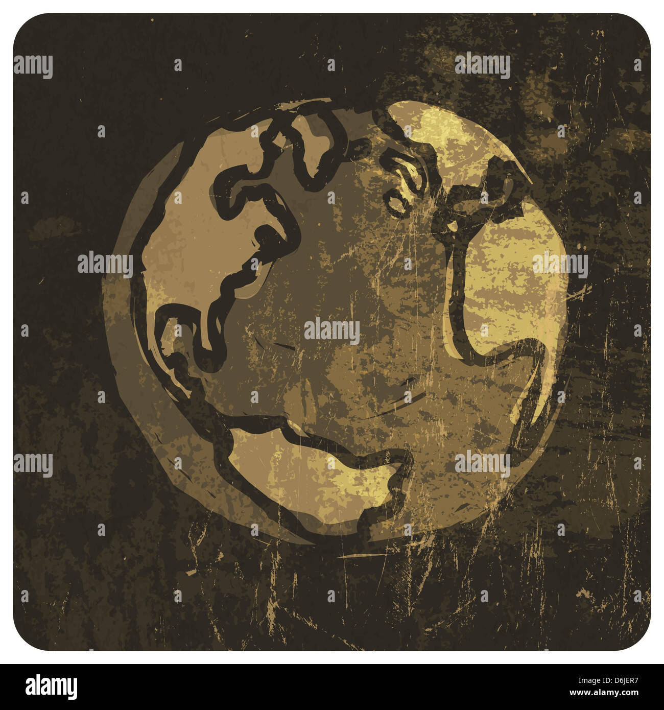 Earth planet grunge illustration Stock Photo - Alamy