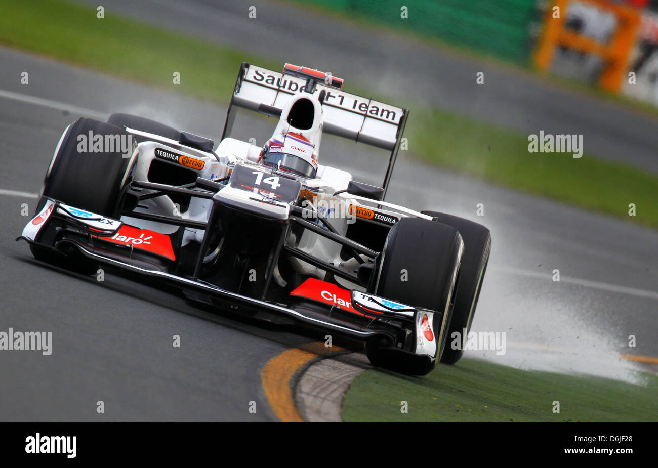 Japanese Formula One driver Kamui Kobayashi of Sauber steers his car ...