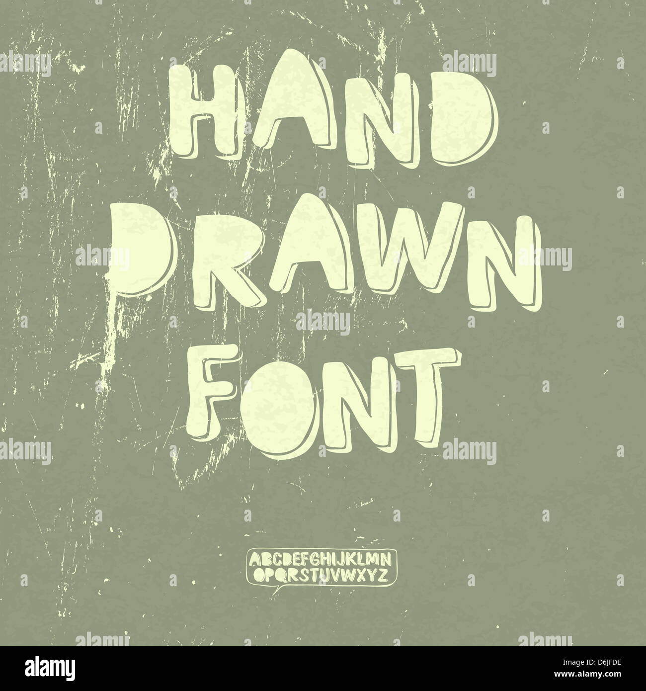 Hand drawn font with shadow Stock Photo - Alamy