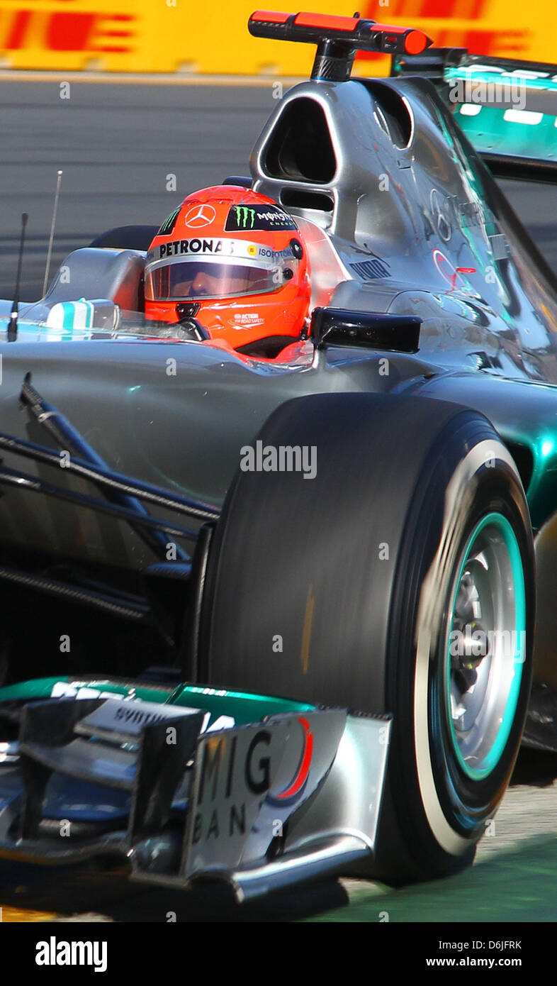German Formula One driver Michael Schumacher of Mercedes GP drives his ...