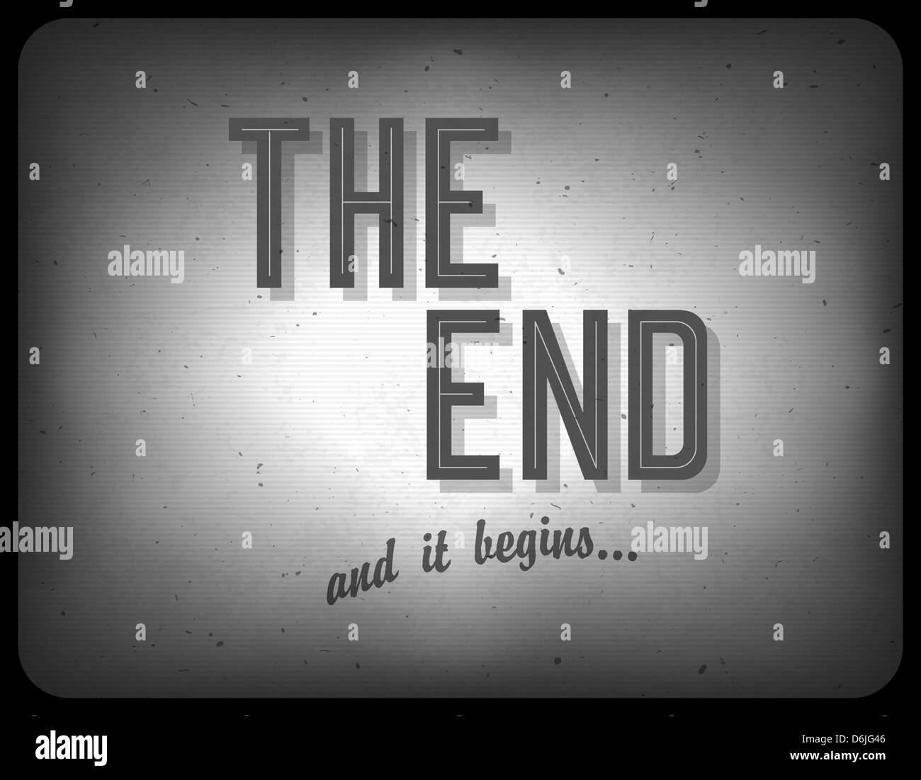 The end screen cinema Black and White Stock Photos & Images - Alamy