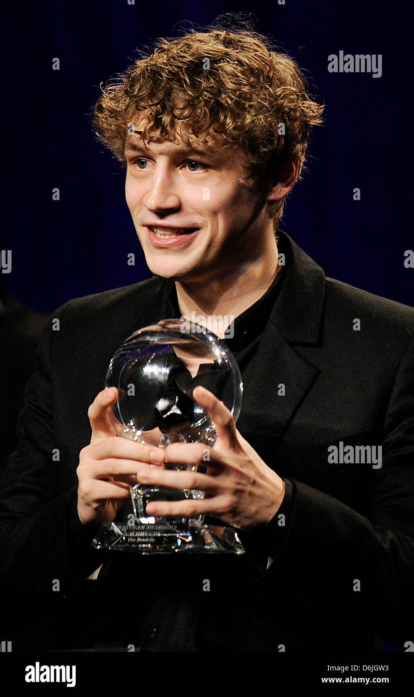 Singer Tim Bendzko accepts his Steiger Award in the category 'Up-and ...