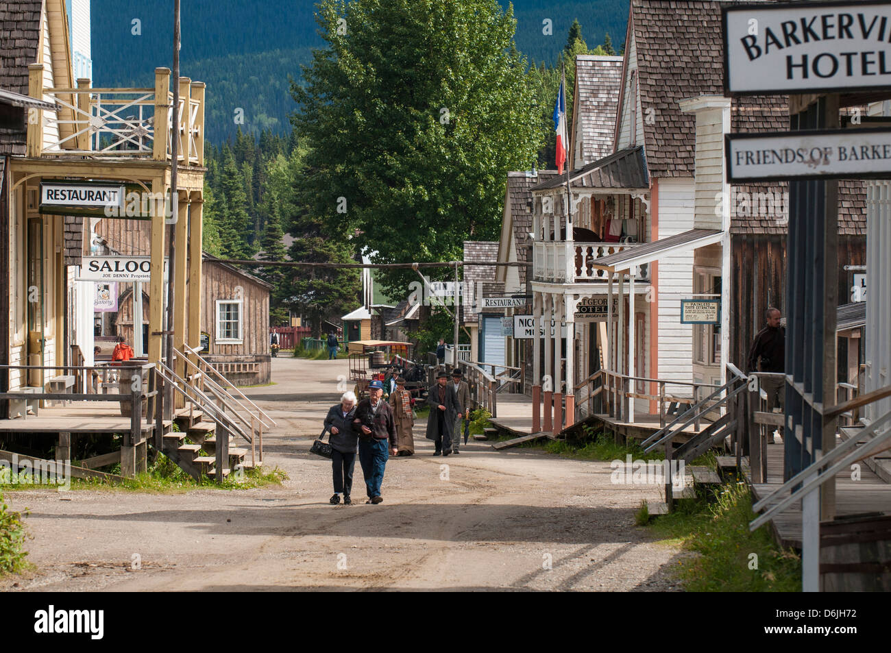 Main street in historic old gold town, Barkersville, British Columbia ...