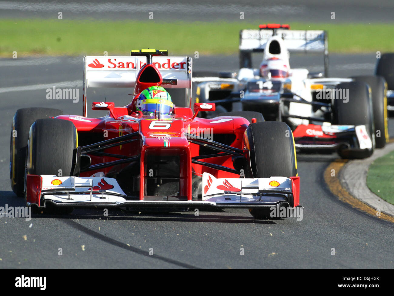 Brazilian Formula One driver Felipe Massa of Ferrari steers his car ...