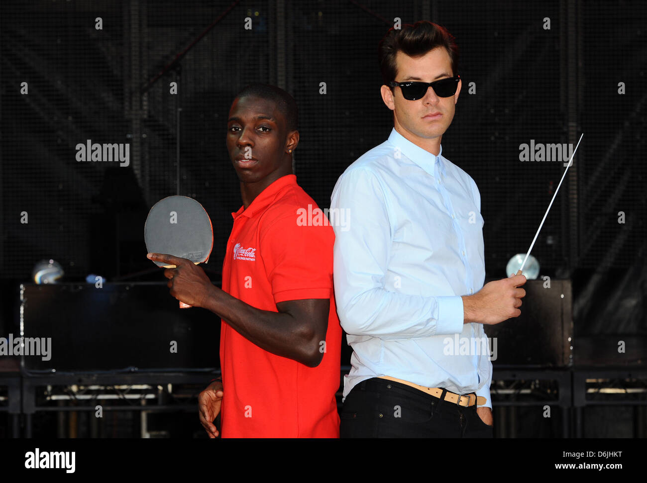 Mark Ronson with Olympic hopeful Darius Knight (GB Table Tennis player ...