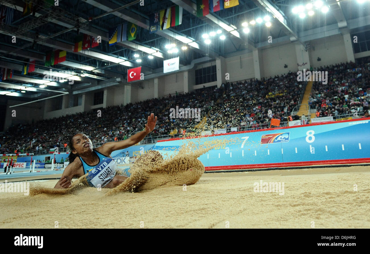Bianca Stuart of Bahamas competes in the Women's long jump final at the ...