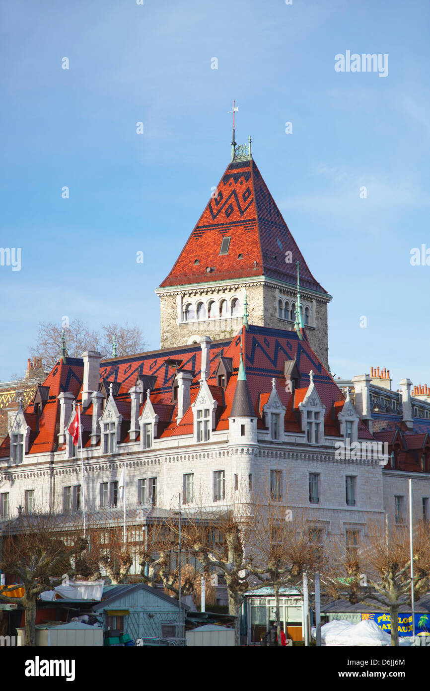 Le Chateau d'Ouchy, Ouchy, Lausanne, Vaud, Switzerland, Europe Stock ...