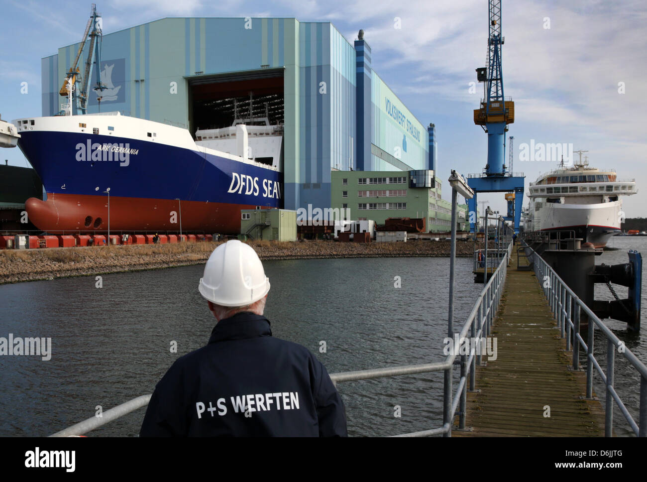 The first of two cargo ships for the Danish shipping company DFDS (L ...